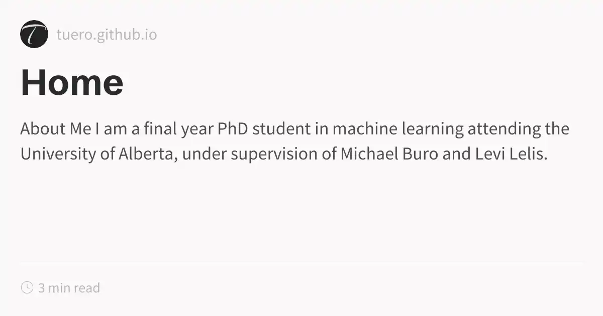 Home [tuero.github.io]